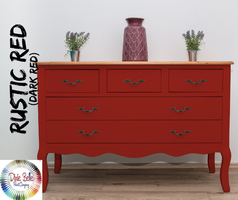 RUSTIC RED Chalk Mineral Paint Dark Red Dixie Belle | Etsy