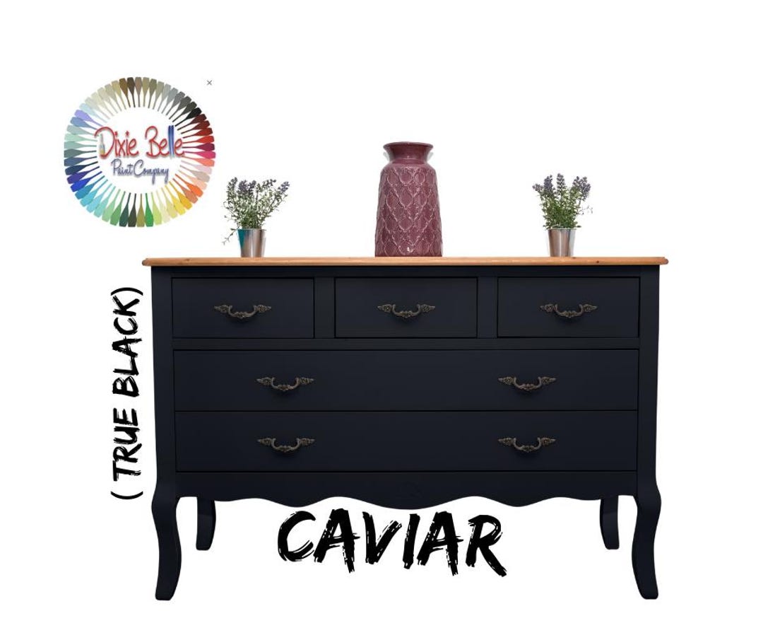 True Black, CAVIAR, Black Chalk Mineral Paint, Dixie Belle, Furniture ...