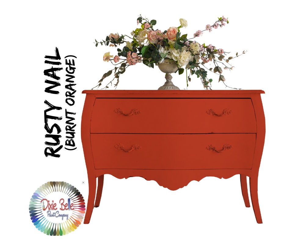 Burnt Orange Paint RUSTY NAIL Chalk Mineral Paint 4oz Dark Red Deep Orange Dixie Belle Furniture Paint Etsy UK