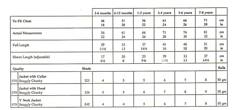 Pdf Baby and Childs Cardigan and Jacket Knitting Pattern, Chunky ...