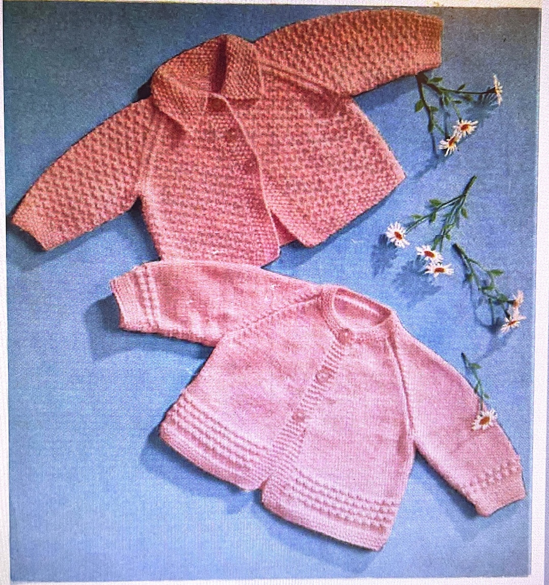 Knitting Pattern for Matinee Jacket, Size 18 to 22 Inch Chest, Double ...