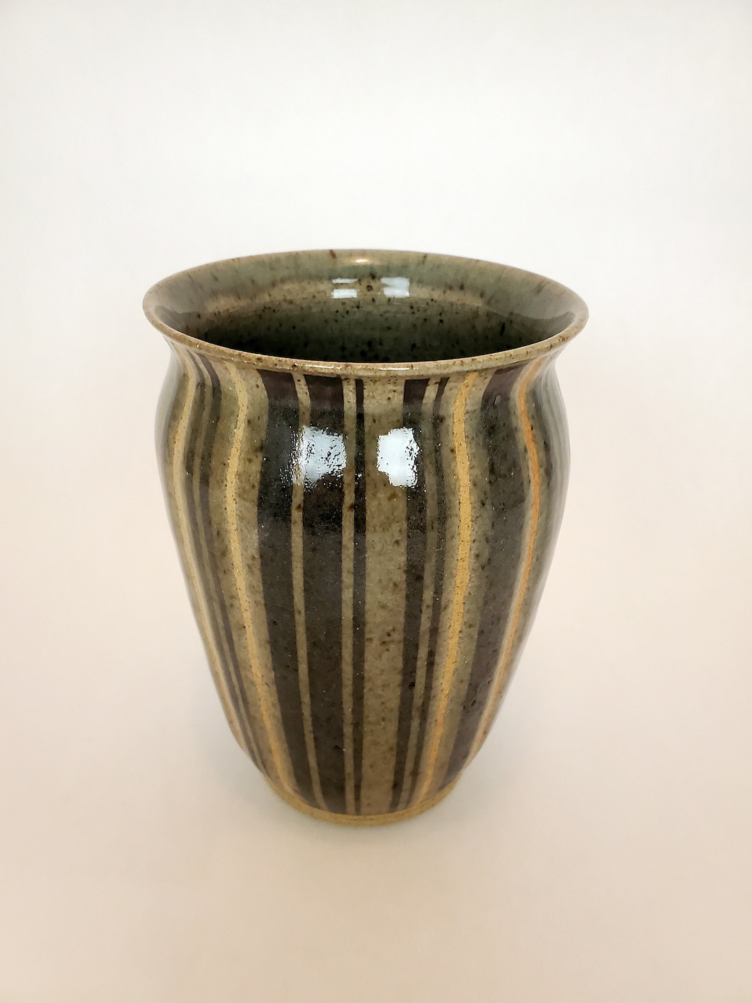 Vertically Striped Stoneware Pottery - Etsy