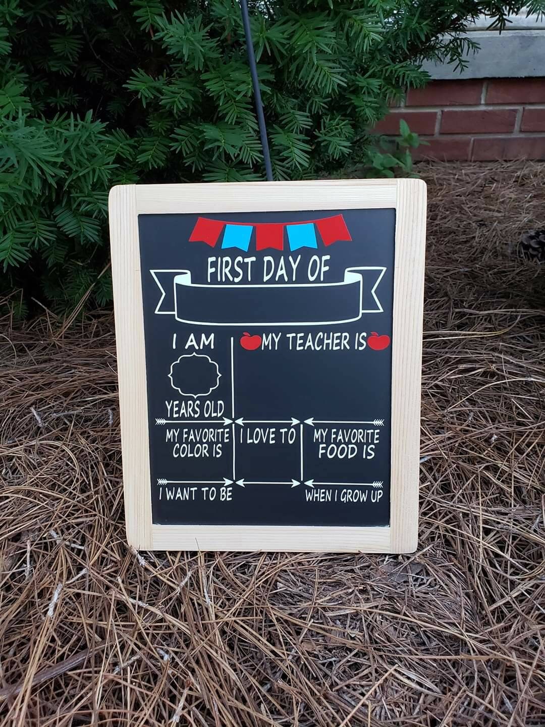 First & Last Day Back to School Double Sided Chalkboard- 11inx9in-apple ...