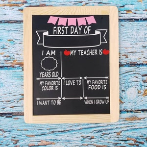 First & Last Day of School Double Sided-chalkboard-9inx11in Personalize ...
