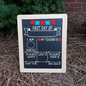 First & Last Day of School Double Sided-chalkboard-9inx11in Personalize ...