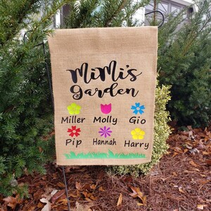 Maw Maws Burlap Garden Flag-personalized Kid Names-mimi-nana-gigi-mom ...