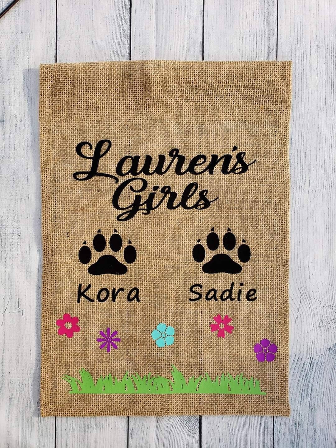 Dog or Cats Names Burlap Garden Flag-pets-mom Gift Paws - Etsy