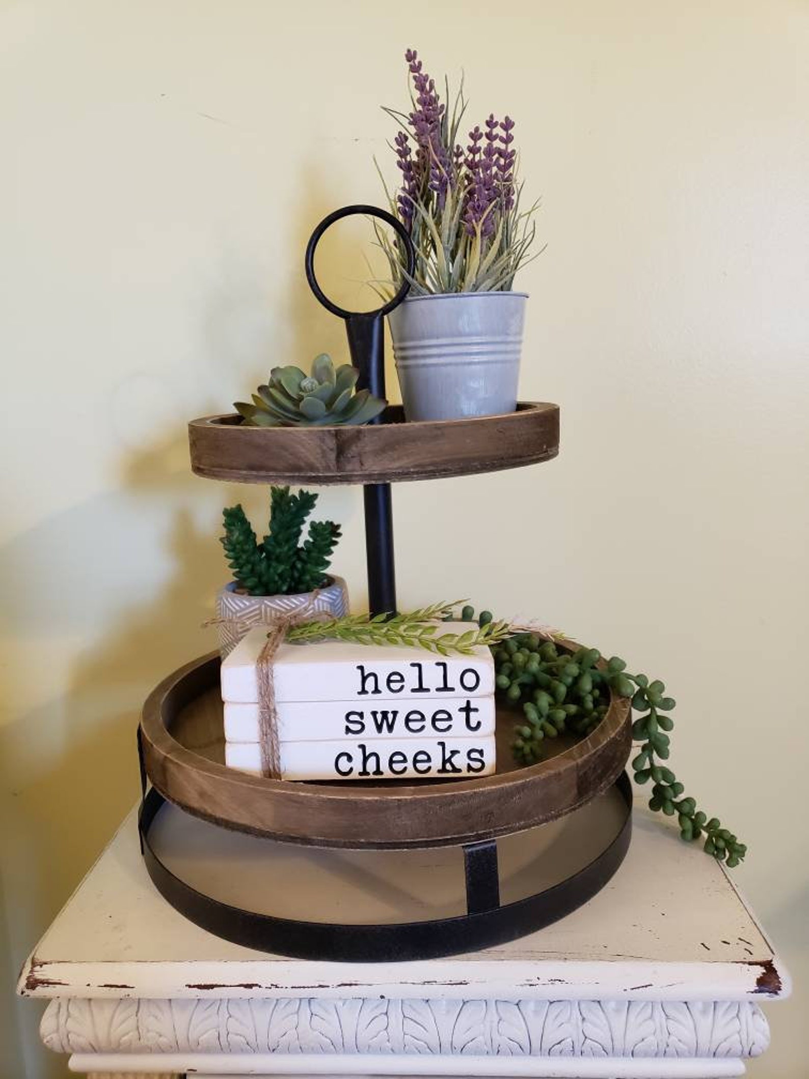 Hello Sweet Cheeks Mini Wood Faux Farmhouse Book | Etsy