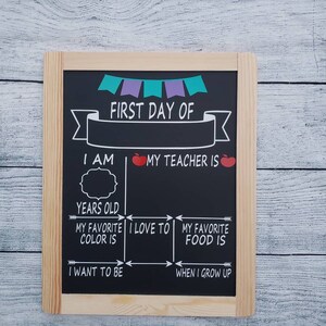 First & Last Day of School Double Sided-chalkboard-9inx11in Personalize ...