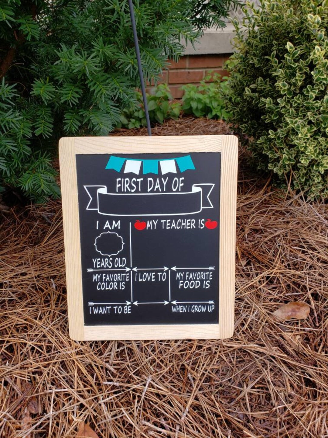 First & Last Day of School Double Sided-chalkboard-9inx11in Personalize ...