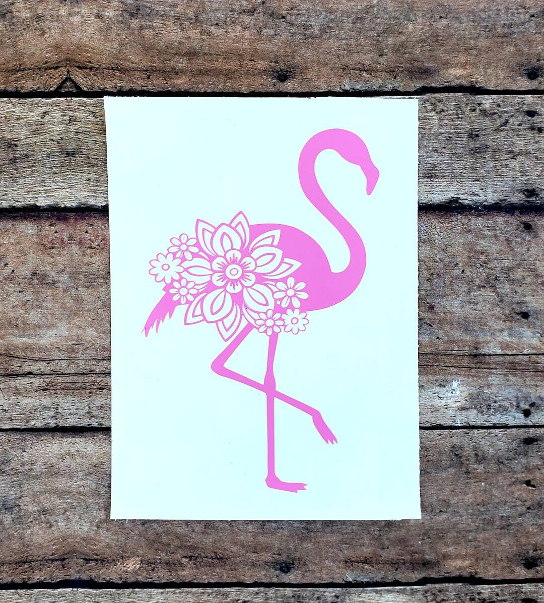Fancy Pink Flamingo Car Decal-summer-flower Flamingo-friend Gift-mom ...