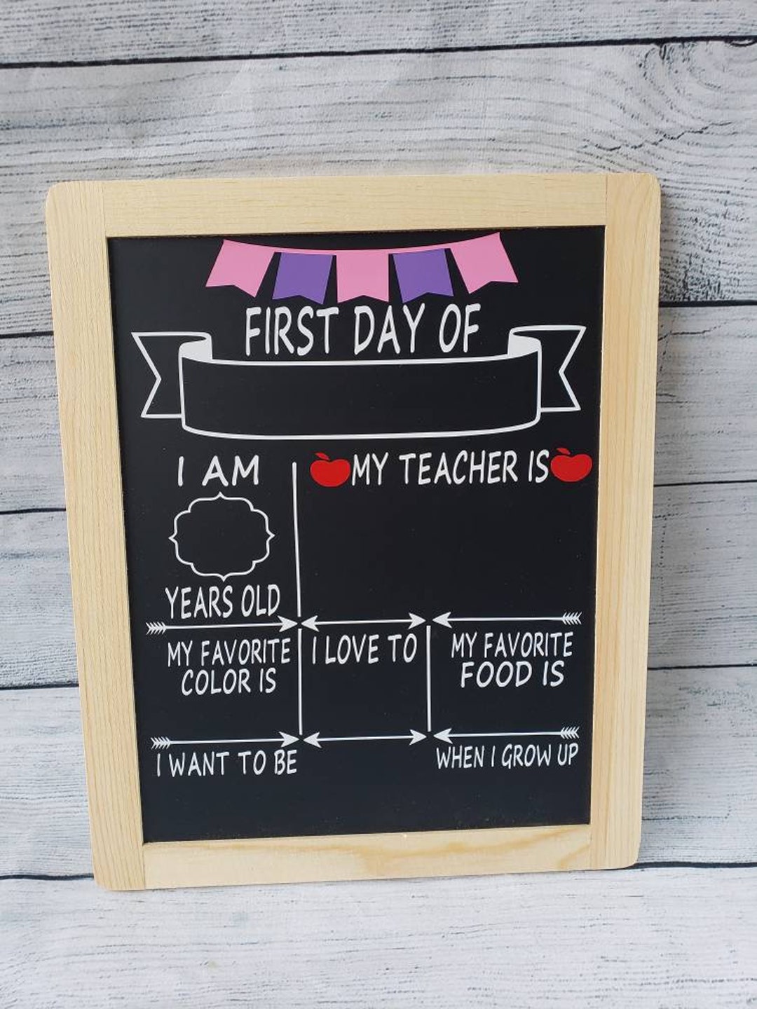 Back to School Chalkboard First & Last Day Sign Double - Etsy