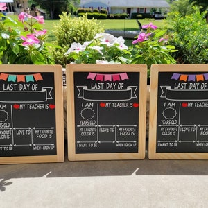 First & Last Day of School Double Sided-chalkboard-9inx11in Personalize ...