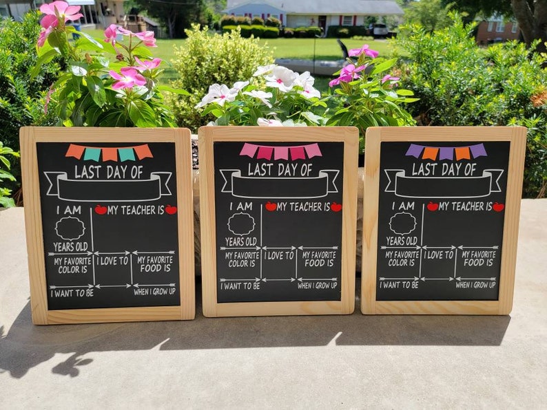 First & Last Day of School Double Sided-chalkboard-9inx11in - Etsy