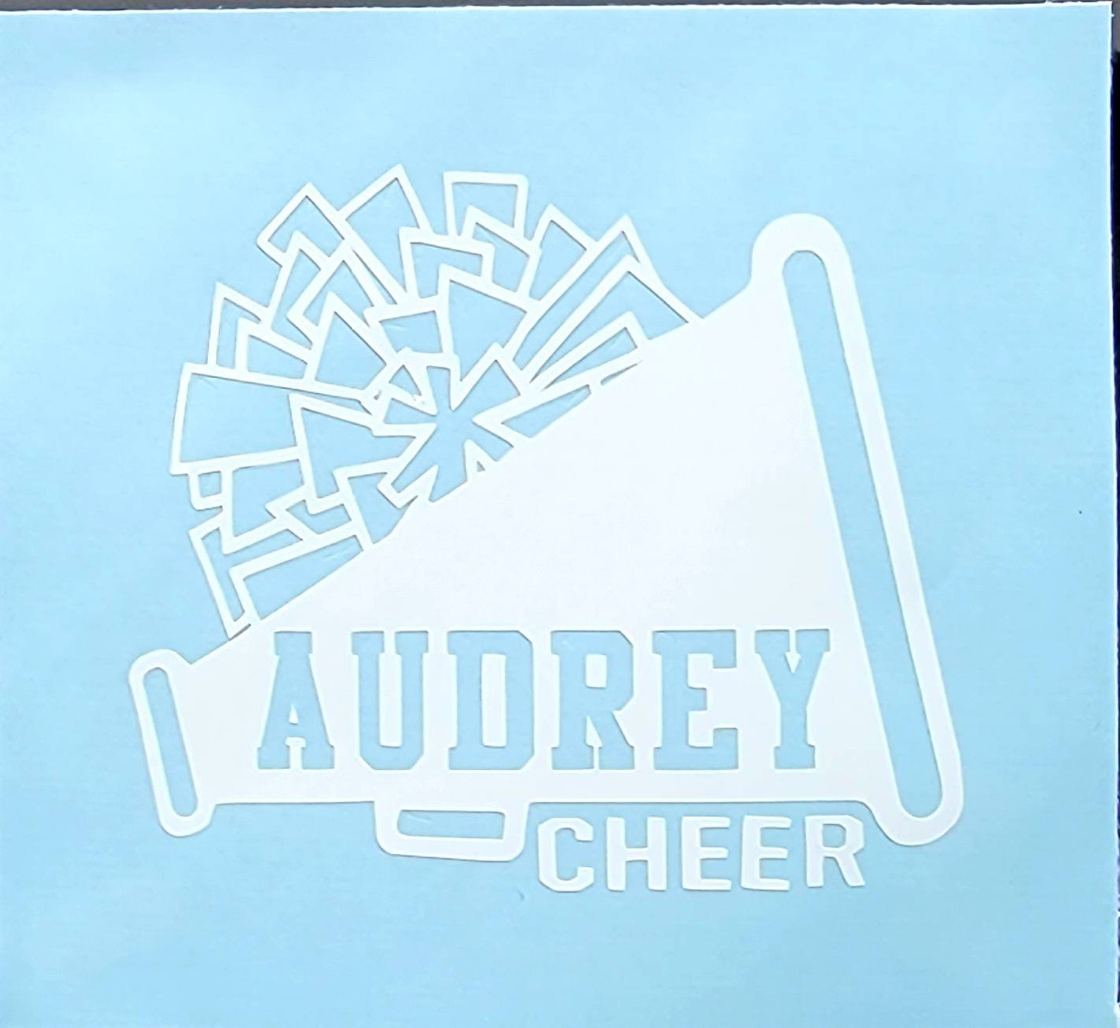 Cheerleading Personalized name Car Decal Pom Pom decal | Etsy