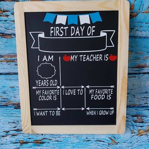 First & Last Day of School Double Sided-chalkboard-9inx11in Personalize ...