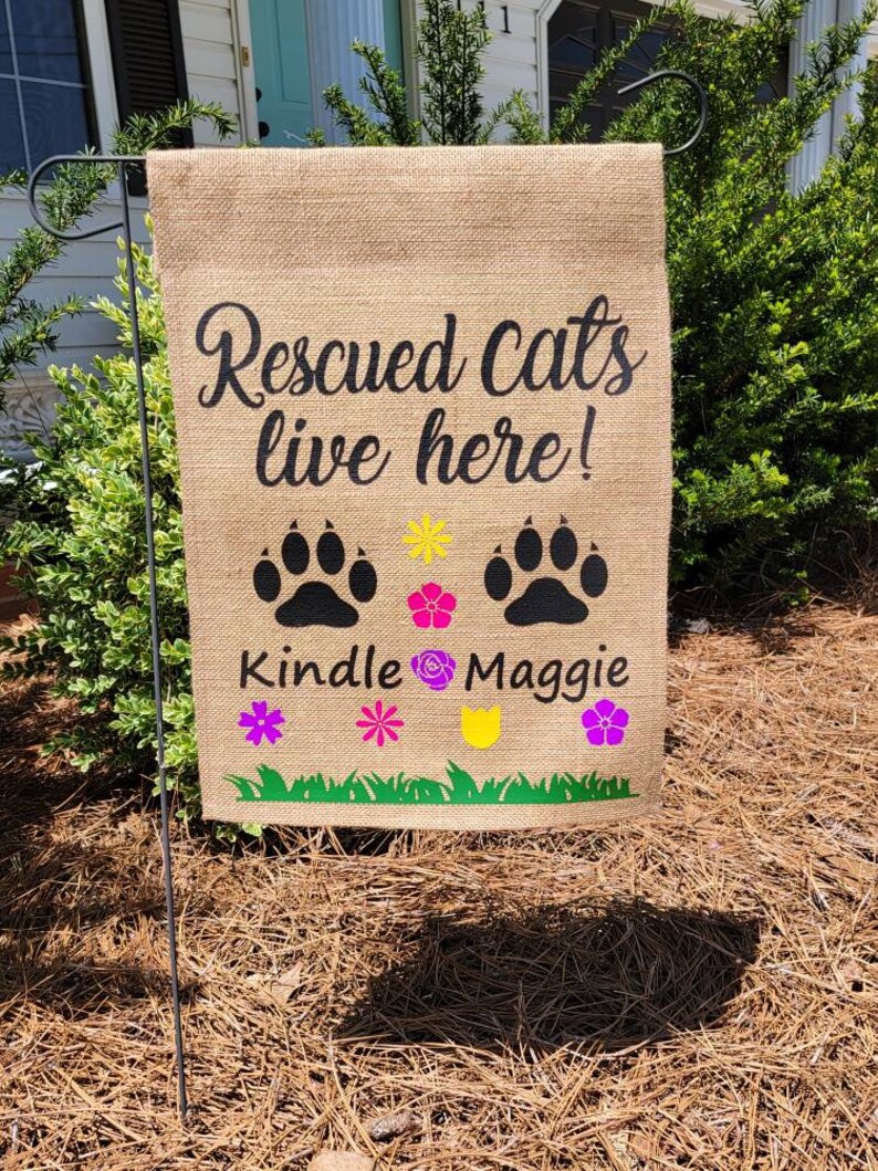 Dog or Cats Names Burlap Garden Flag-pets-mom Gift Paws - Etsy