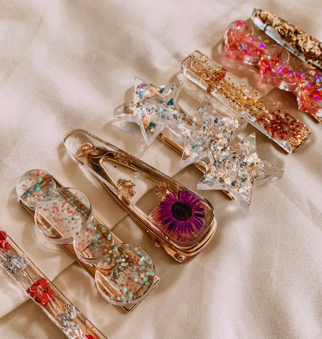 Handmade Custom Resin Hair Clips - Etsy