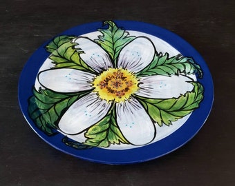 Hand-painted Floral Ceramic Plate - Etsy