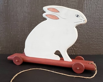 Wooden Rabbit Pull Toy - Etsy