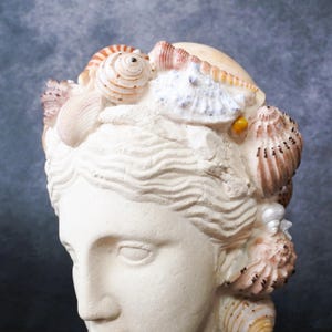 Vintage Large Ancient Greek Style Shell Goddess Bust Statue Art ...