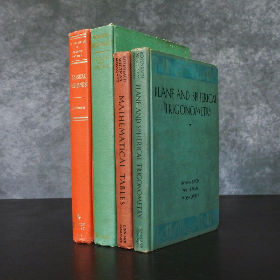 Vintage Mid Century Mathematics Book Set STEM Maths Shabby Hardcover ...