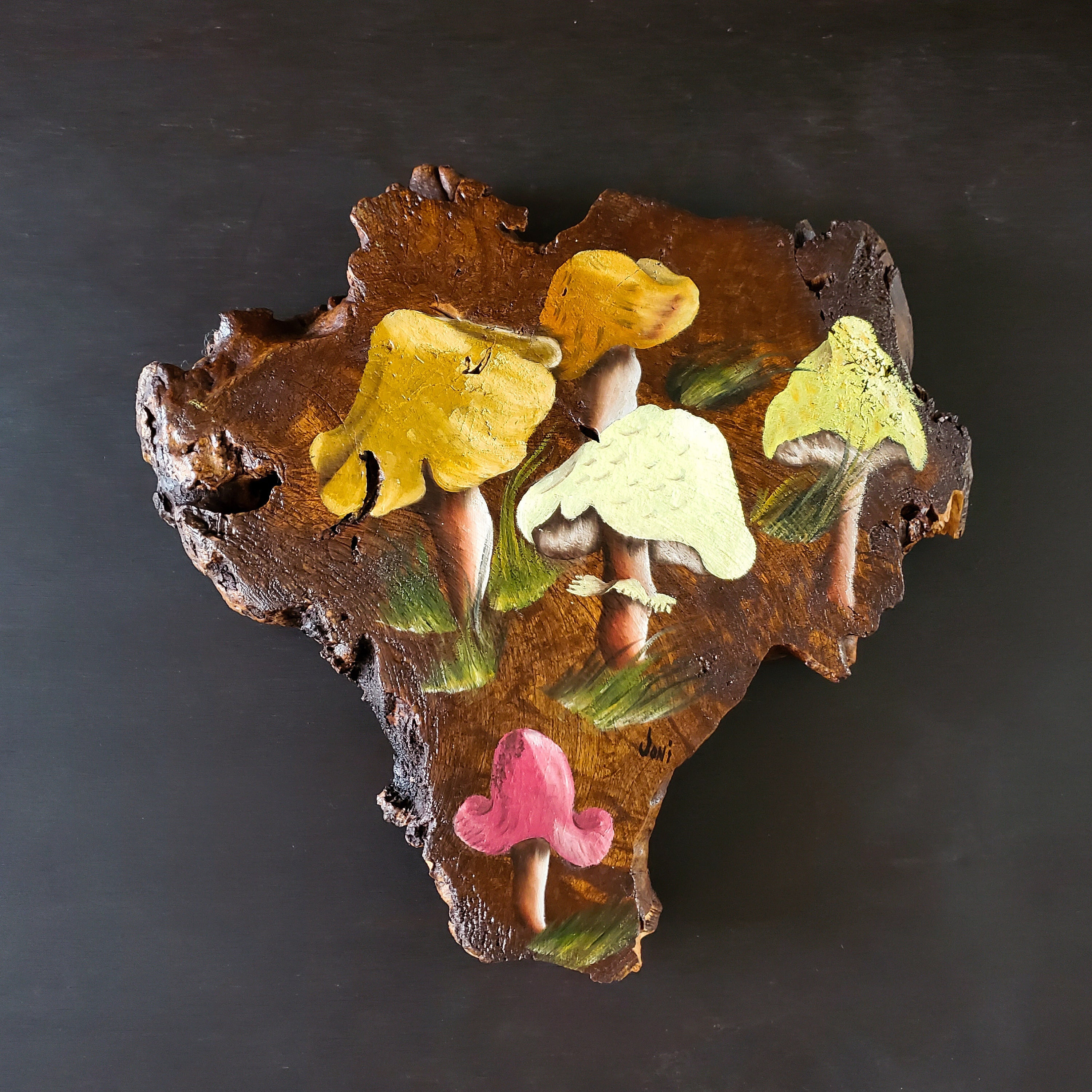 Vintage Hand Painted Toadstool Wooden Folk Art Wall Hanging, Forest ...