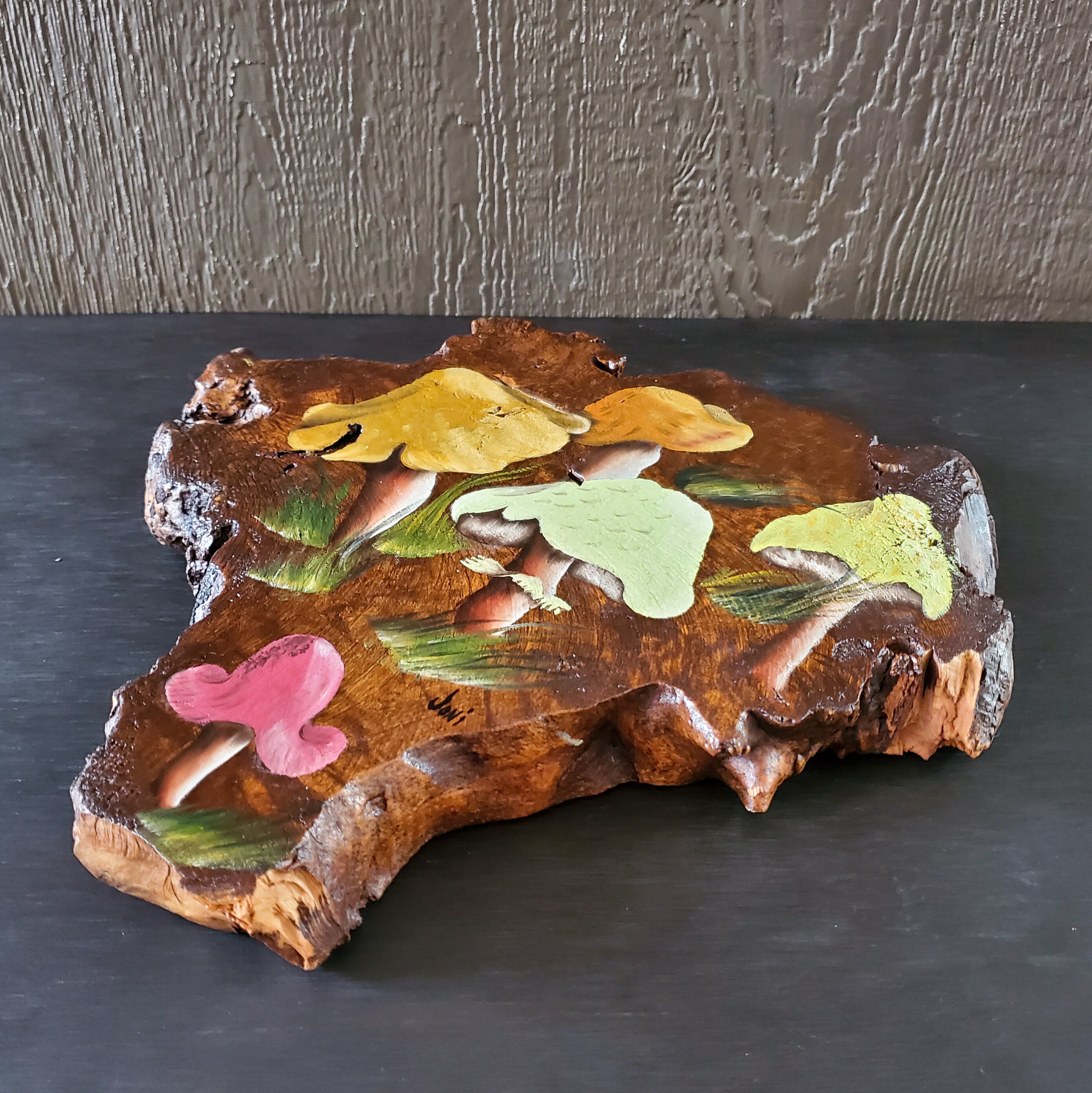 Vintage Hand Painted Toadstool Wooden Folk Art Wall Hanging, Forest ...