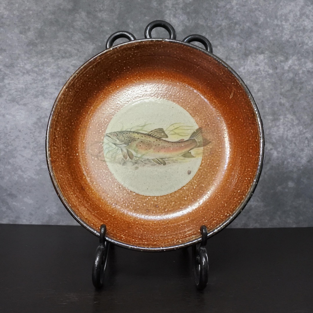 Vintage Monroe Salt Works Trout Fish Art Pottery Serving Plate Dish - Etsy