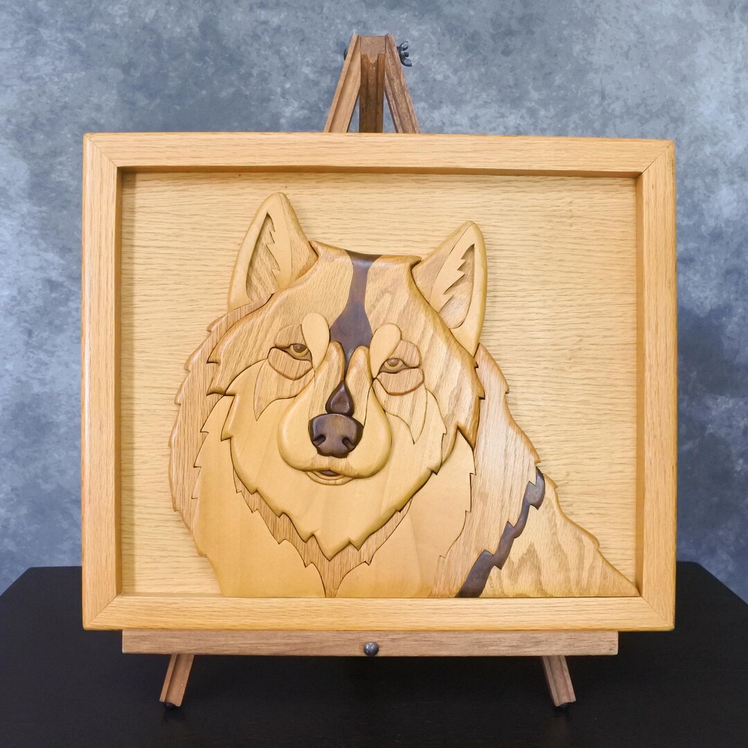 Vintage Frank Rennie Wolf Intarsia Jigsaw Wooden Wall Hanging - Etsy