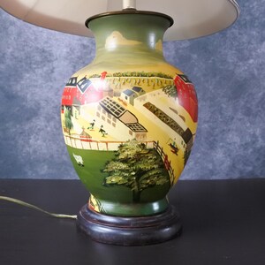 Vintage Hand Painted Farm Country Rural Rustic Style Village Scene ...