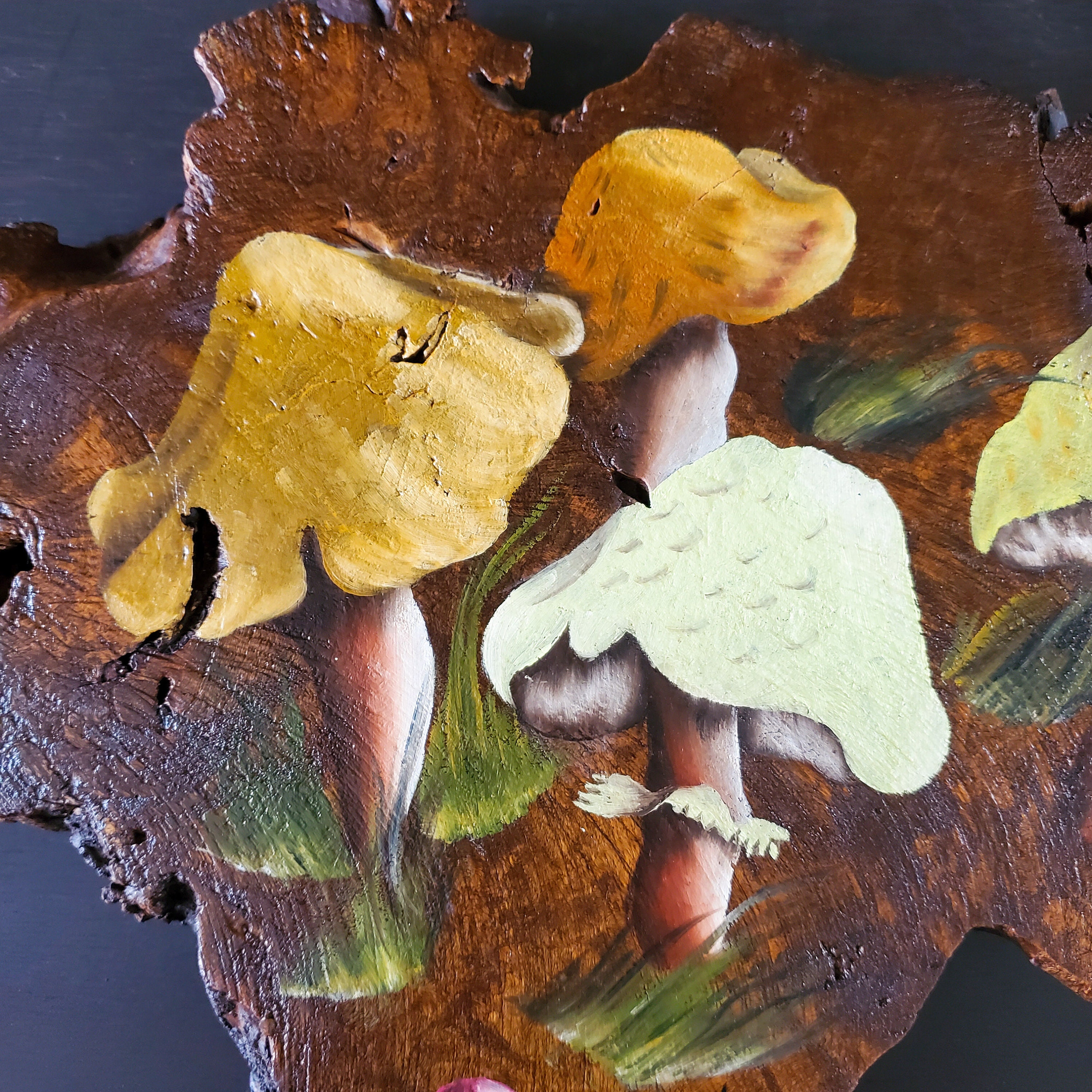 Vintage Hand Painted Toadstool Wooden Folk Art Wall Hanging, Forest ...