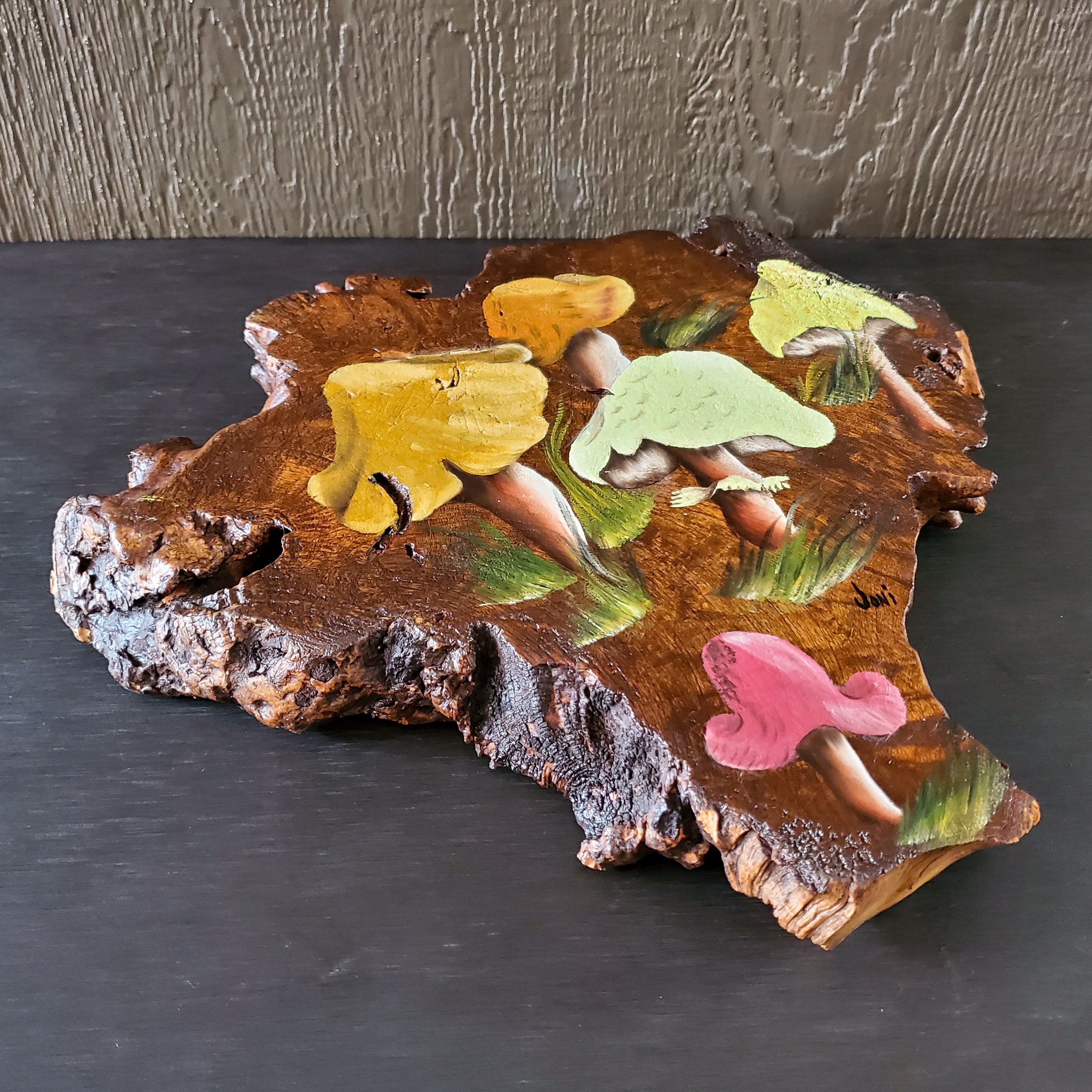 Vintage Hand Painted Toadstool Wooden Folk Art Wall Hanging, Forest ...