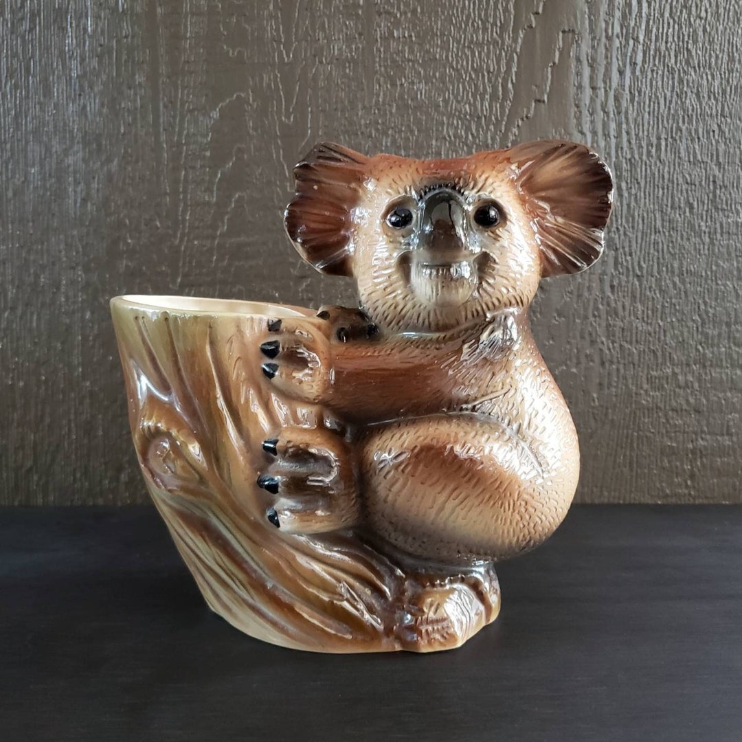 Vintage 70s Koala Ceramic Planter Ornament, Kitsch Australian Animal ...