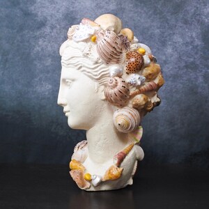 Vintage Large Ancient Greek Style Shell Goddess Bust Statue Art ...