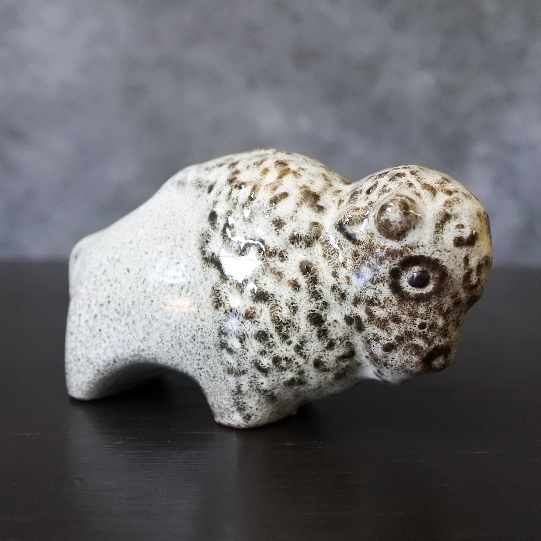 Vintage Rare Howard Pierce Bison Art Pottery Porcelain Mid Century ...