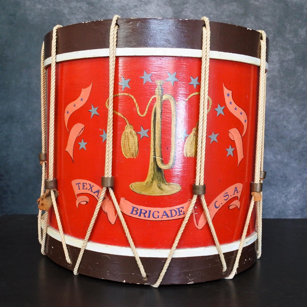 Vintage US Civil War Drum Replica Texas Brigade C.S.A. Military ...