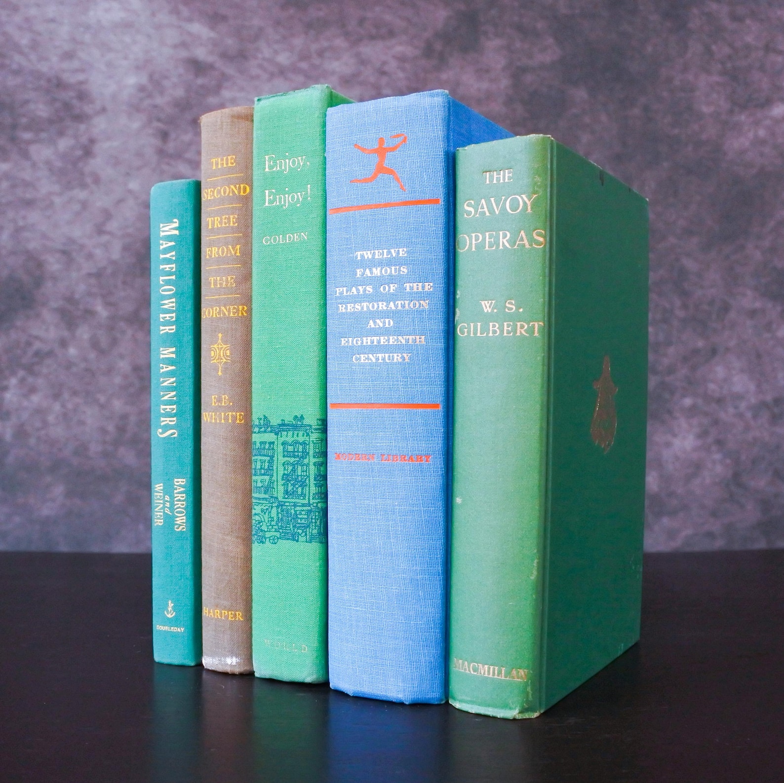 Vintage Hardcover Book Set, Green & Blue Hardcover Old Books Mixed Lot ...