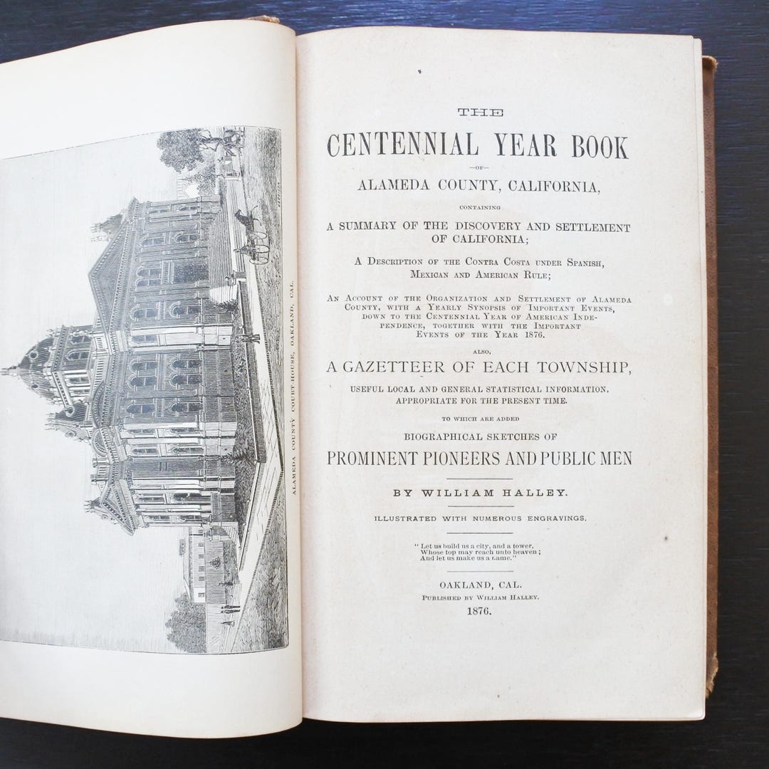 Antique 1876 Centennial Book of Alameda County California by William ...