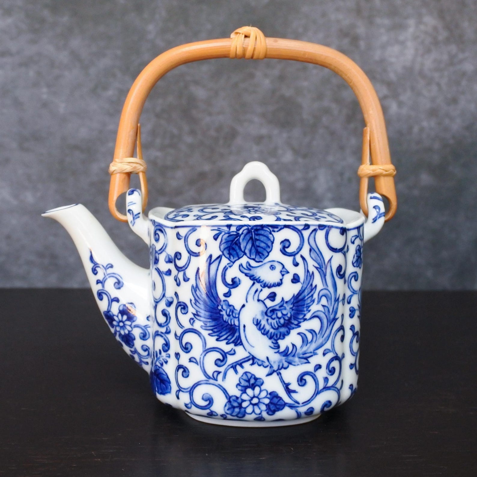 Vintage Japanese Blue & White Phoenix Bird Teapot Cups Plate Tea Set - Etsy