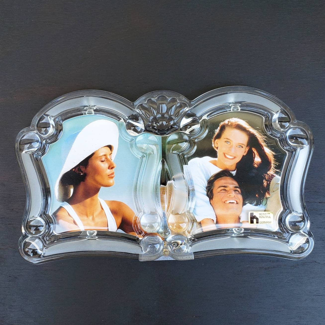 Vintage New in Box Home Beautiful Germany Crystal Glass Double Photo ...