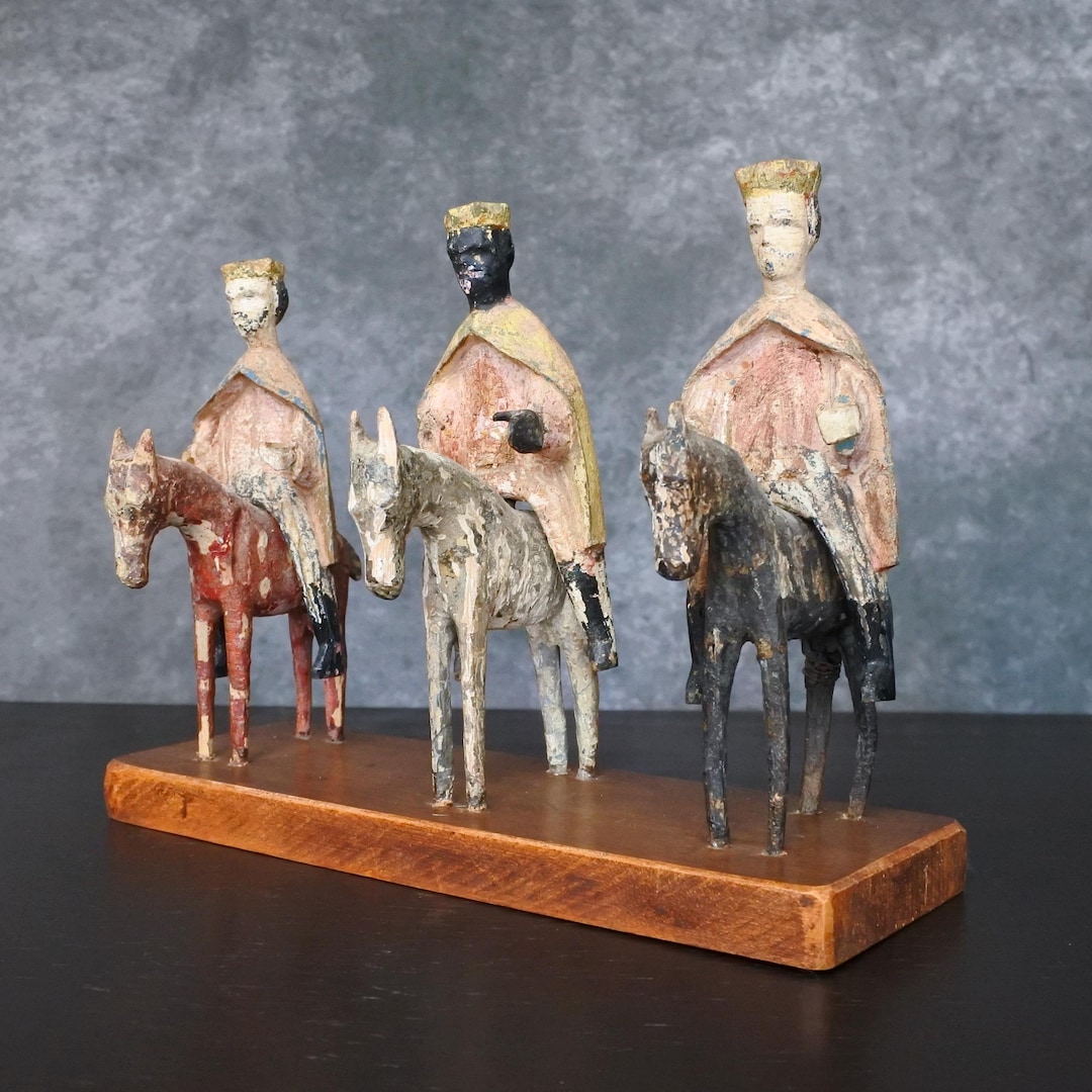 Rare Antique 1800s Caban Santos De Palo Puerto Rico Three Wise Men Wood ...