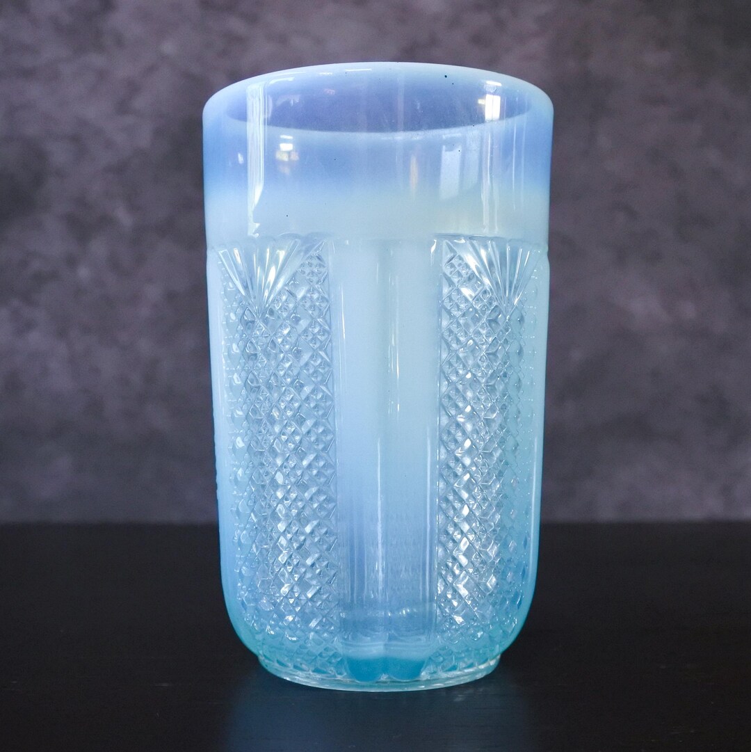 Rare Antique Victorian C. 1890 Davidson Blue Pearline Glass Richelieu ...