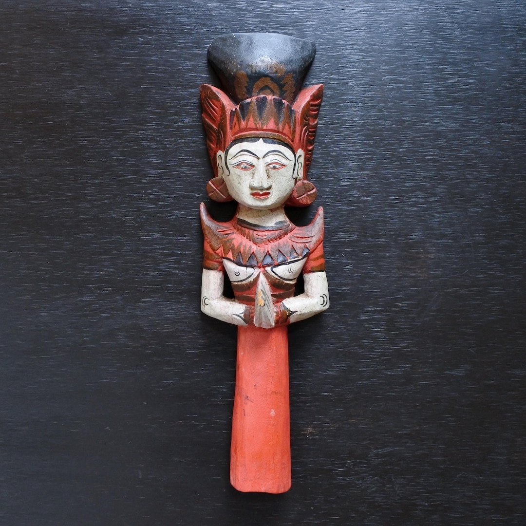 Vintage Balinese Folk Art Wood Carving Woman Totem - Etsy