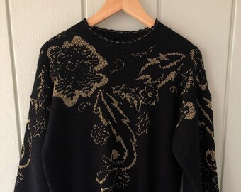 Black Gold Sweater | Etsy