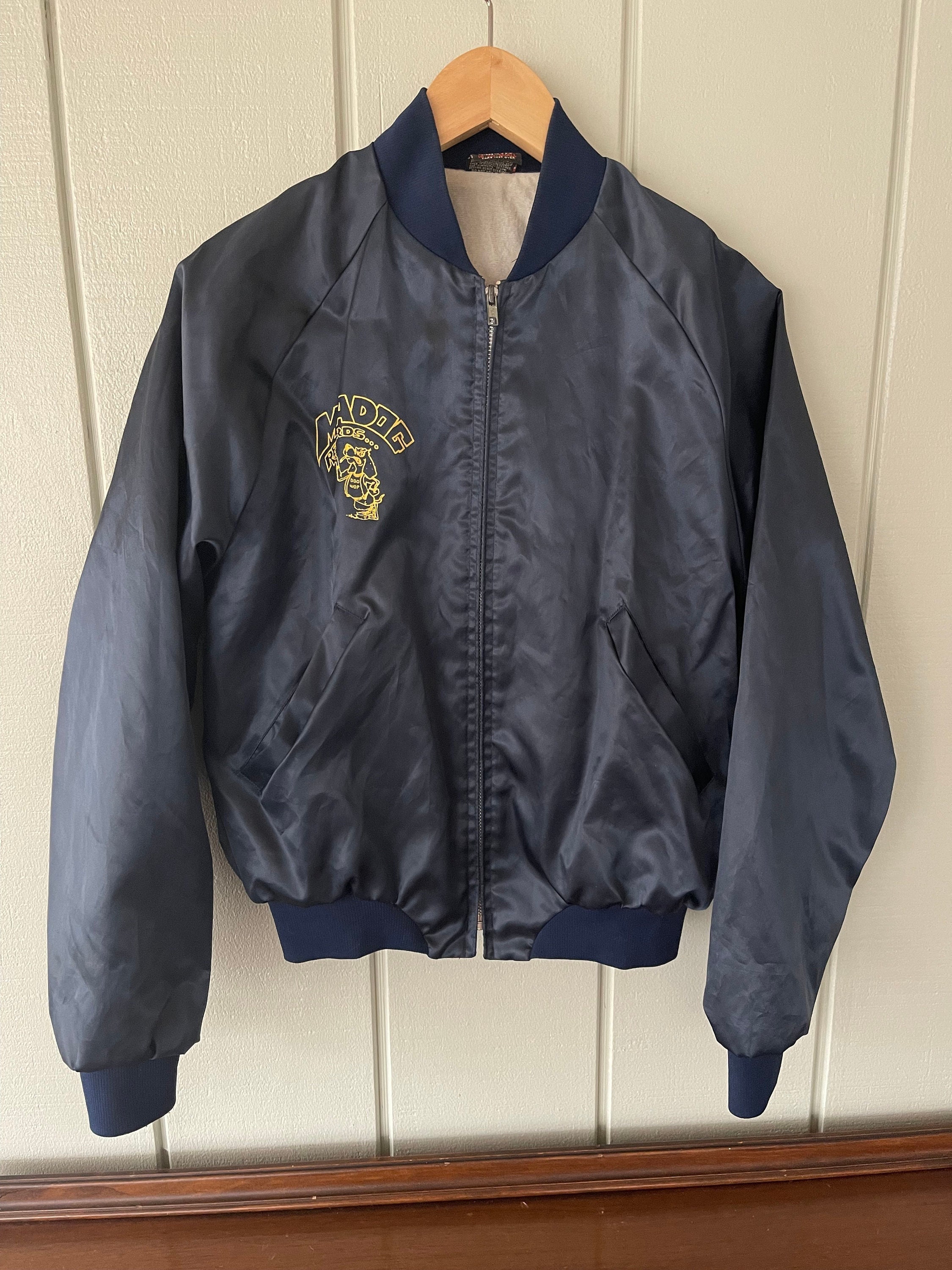 Mad Dog Records Blue Satin Bomber Jacket by Aristo Jac by Hilton - Etsy