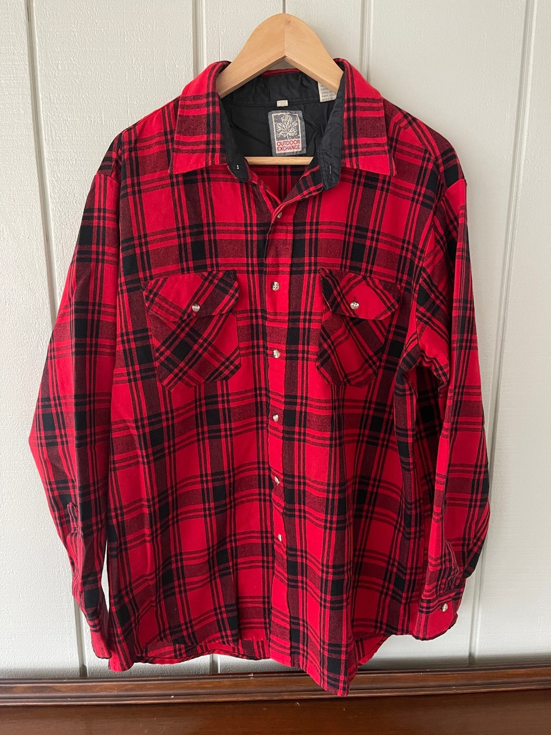 Outdoor Exchange Red Flannel Button up Shirt - TALL XL - Etsy