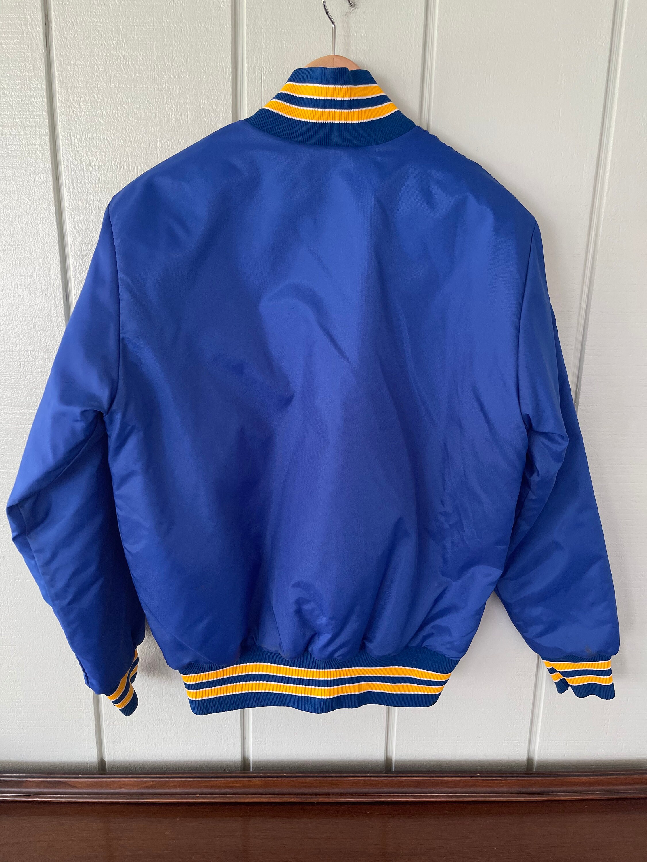 Blue Satin Bomber Varsity 'SF Blues 7 ' Jacket - Etsy