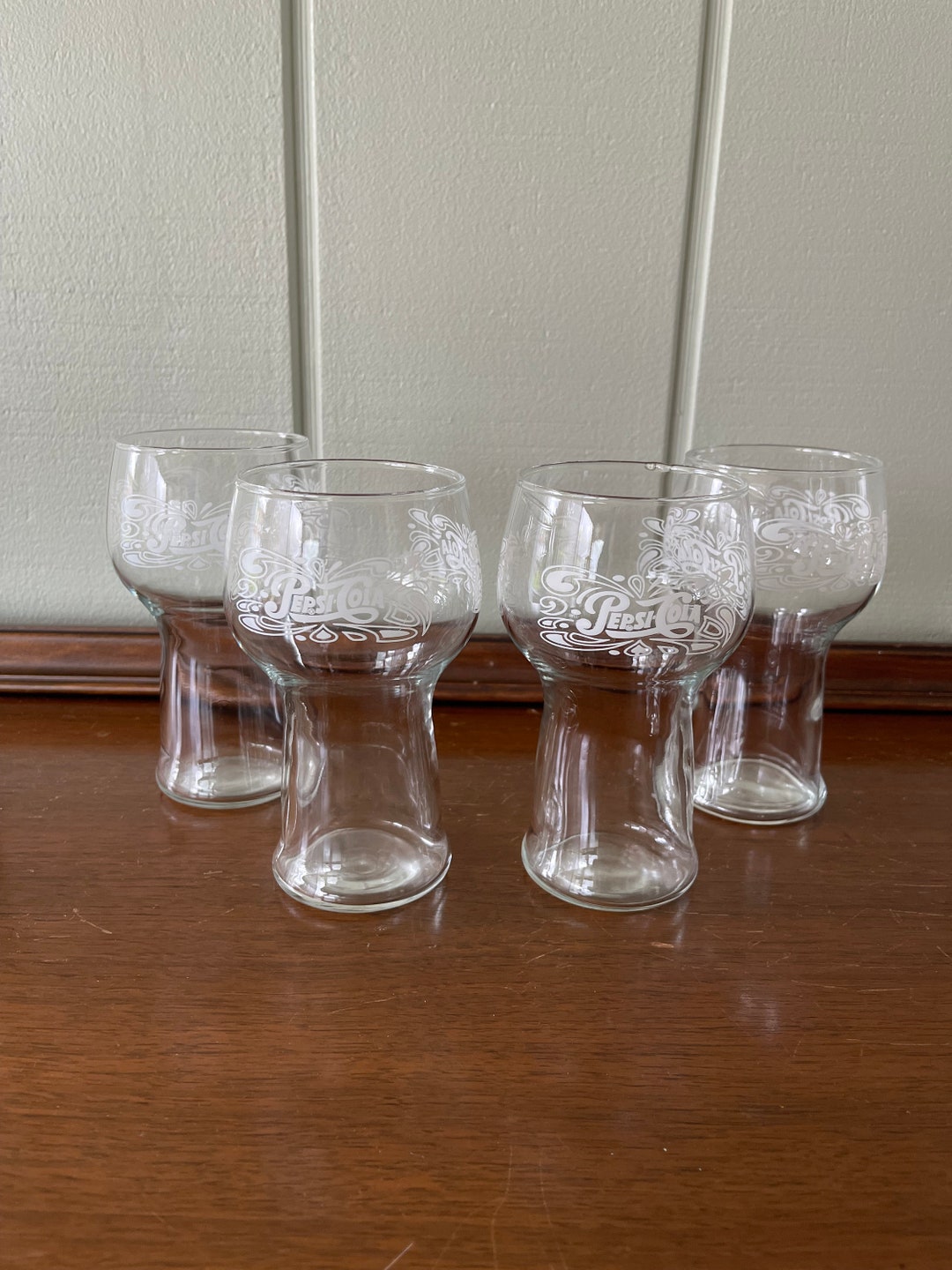 Pepsi Cola Fountain Style Glass With White Lettering - Etsy