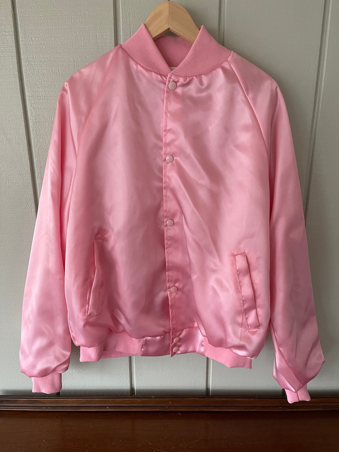 The Hubcaps Rockabilly Band Pink Satin Bomber Jacket - Etsy